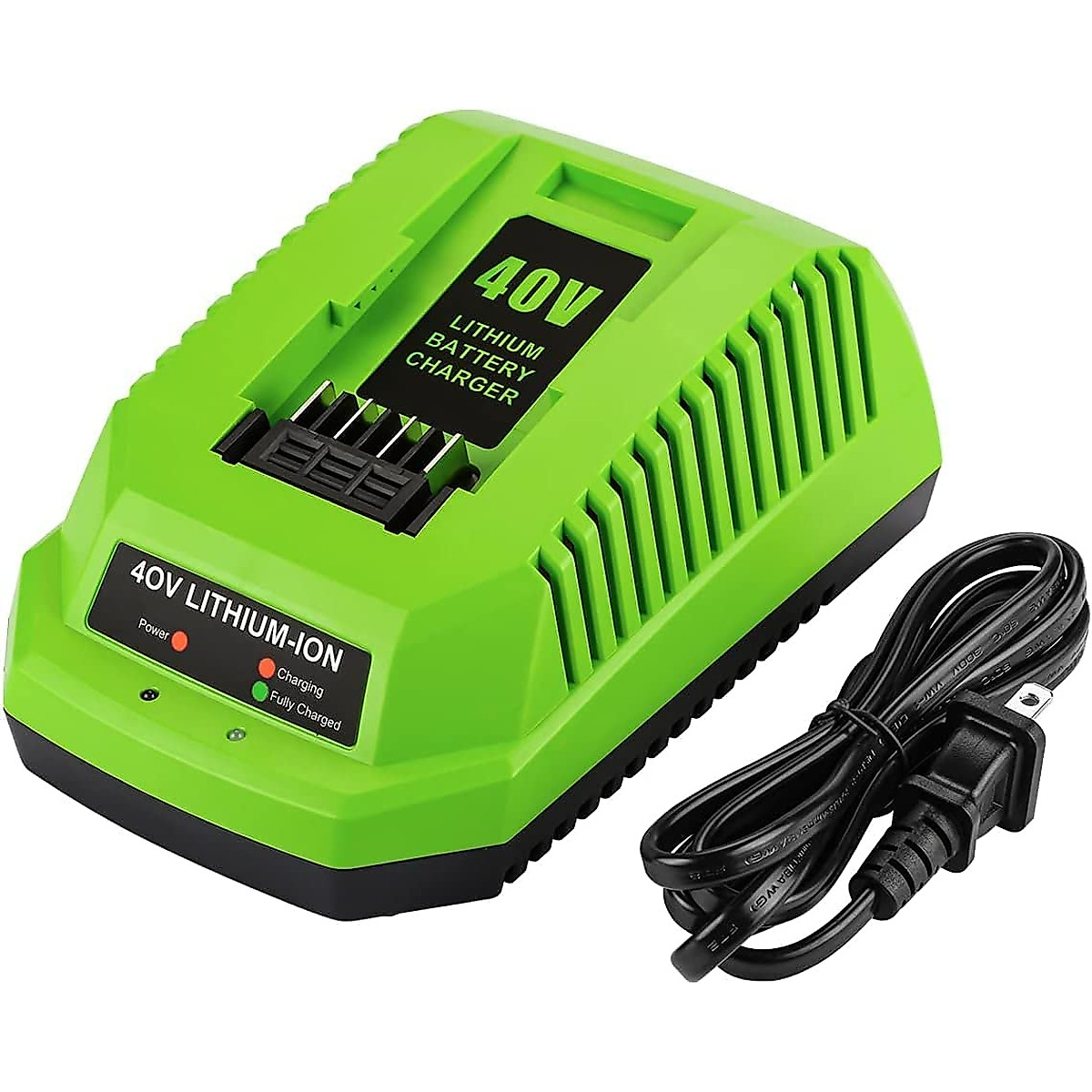 Powilling Replacement Charger Compatible with Greenworks 40V Battery Charger Lithium Ion 29482 29462 29472 2901319 2938302 BAF702 L-300 BAF704 BAF705 Compatible with 40V G-MAX Power Tools
