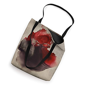Black & Deep Red Modern Art Alcohol Ink - Distressed Pattern Tote Bag