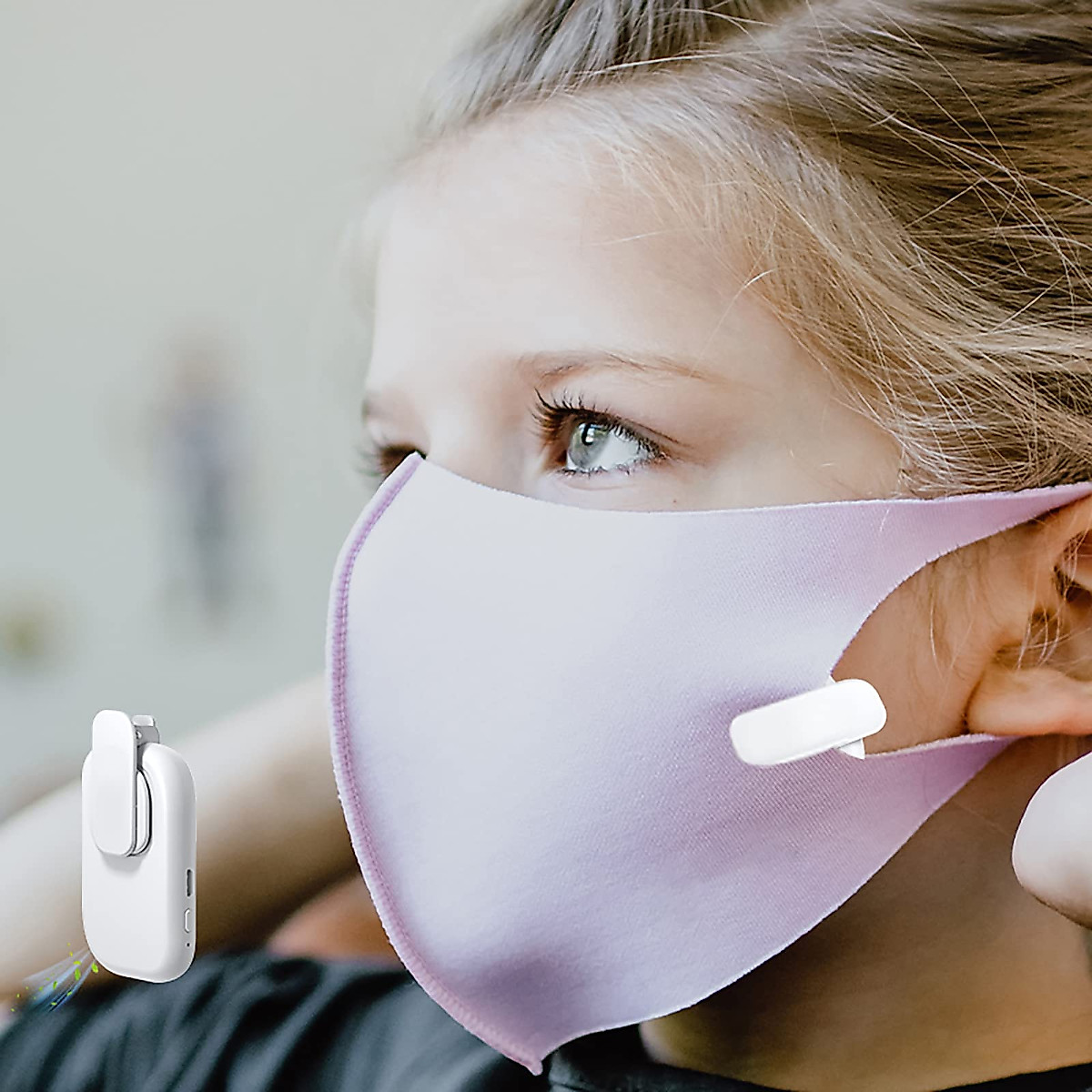 Face Mask Fan Clip On for Child Adult USB Rechargeble Mini Small Cool Air Mask Fan Portable Mini Wearable Clip Mask Fan