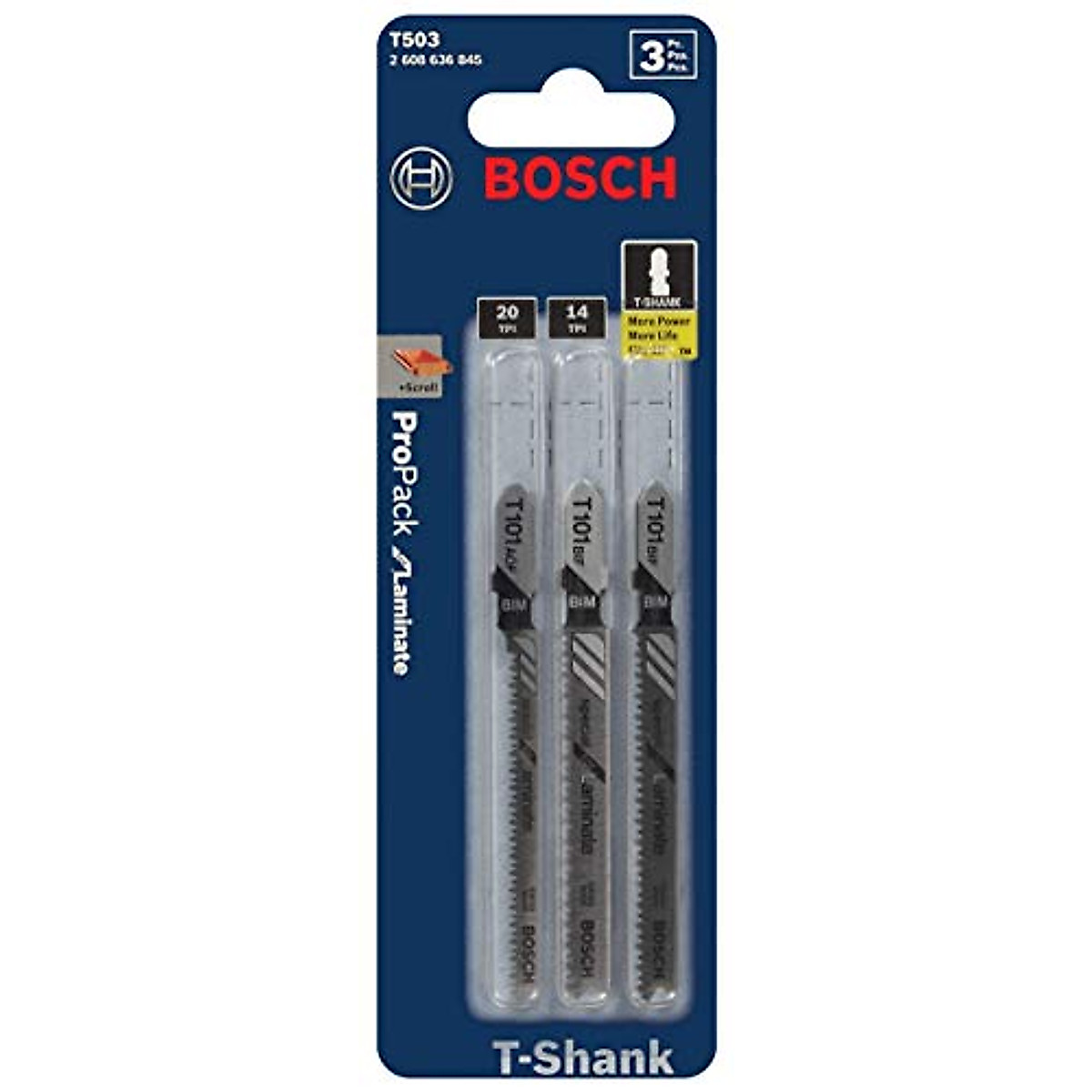 BOSCH T503 3-Piece Hardwood/Laminate Flooring T-Shank Jig Saw Blade Set