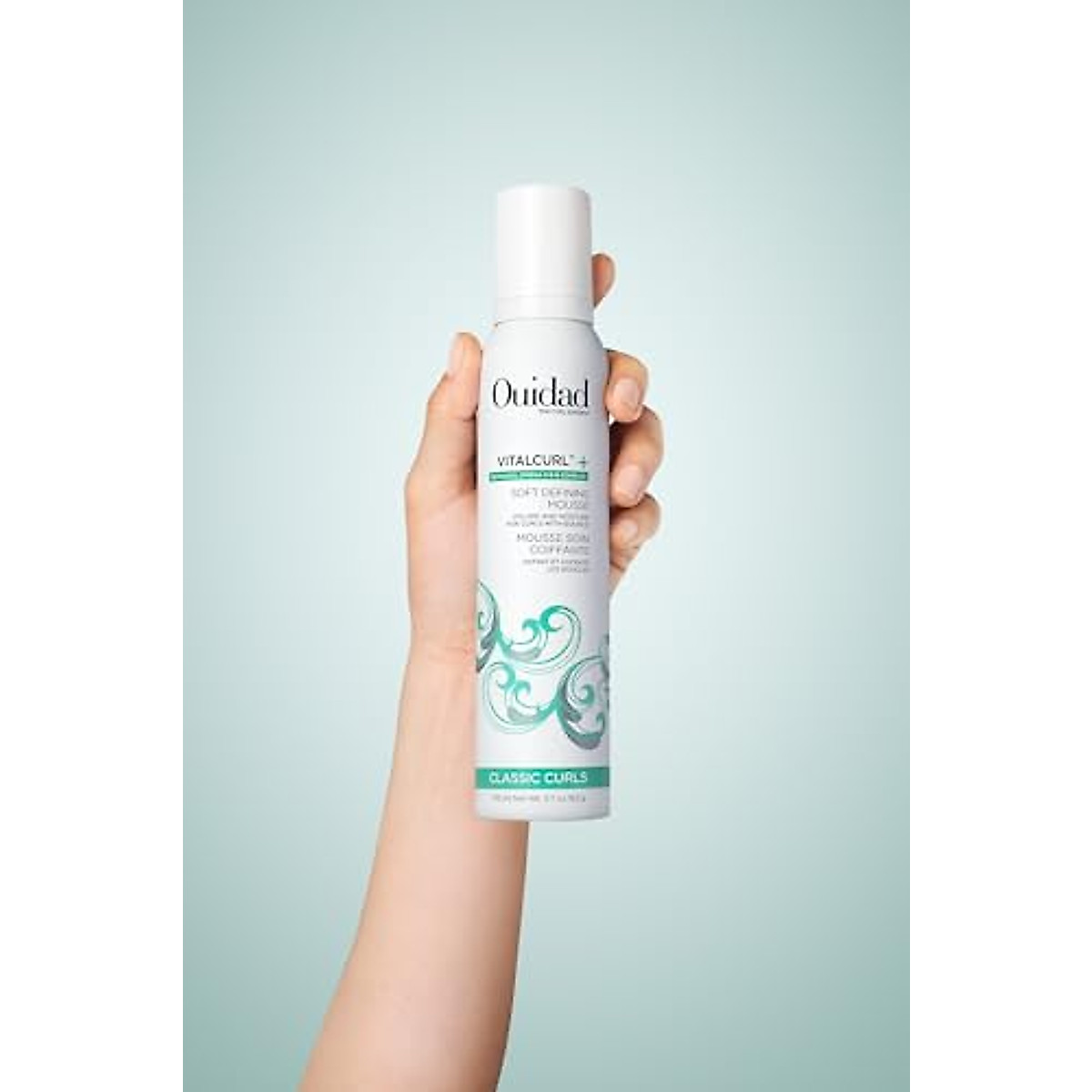 Ouidad VitalCurl+ Curl Defining Mousse, Lightweight Hair Foam, Styler for Soft, Touchable Hold, Adds Shine, Bounce & Volume, For Spiral Curls