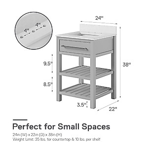 DHP Camden 24” Bathroom Vanity, Gray