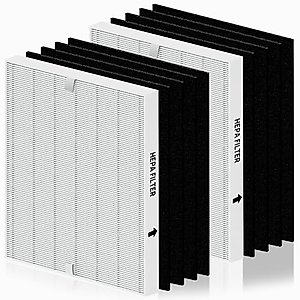 AP-1512HH & 200M Replacement Filter Compatible with Coway Airmega AP-1512HH and 200M Air Purifier, 2 True HEPA and 8 Carbon Pre-Filters, Compared to Part # 3304899