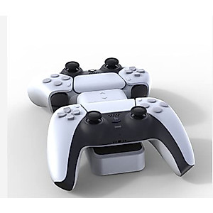 PS5 Controller Charger, PS5 Wireless Charger Dual USB Fast Charging for Sony Playstation 5/ PS5 / Pro /PS5 Slim Controller, Charging Station with LED Indicator for DualShock 5 Dual Charger Also charges your phone.