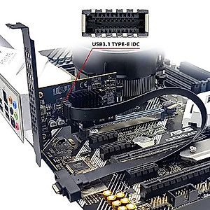 ChenYang 2 Port USB 2.0 ＆ USB 3.1 Gen 2 Type-E Front Panel Socket to PCI-E 2X PCI Express Expansion Card Adapter