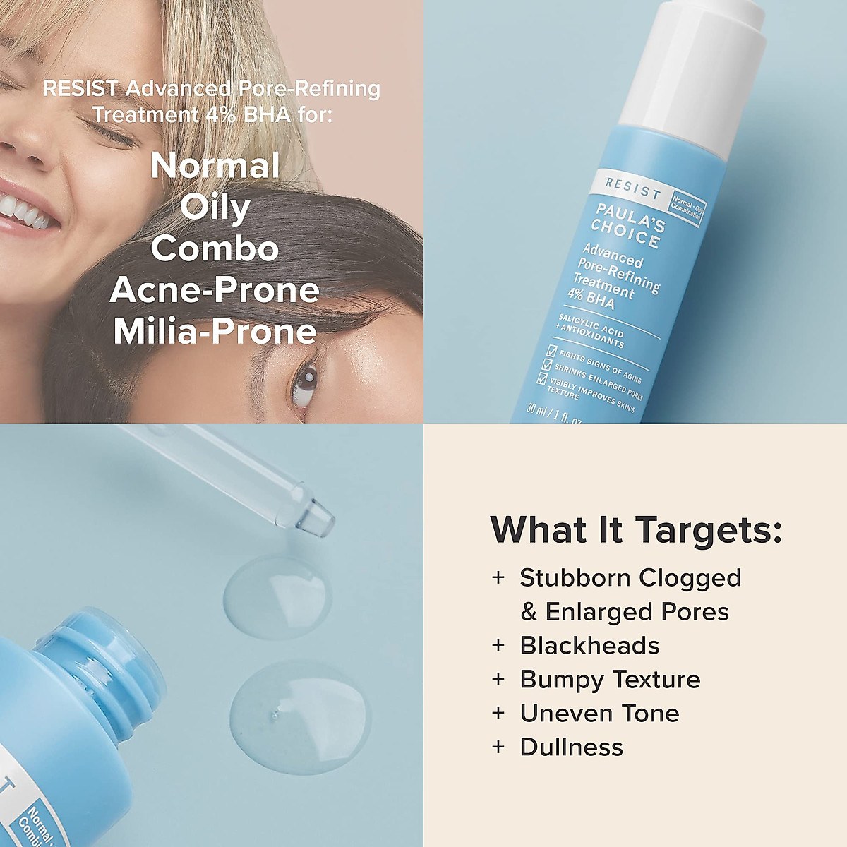 Paula's Choice RESIST Advanced Pore Refining Treatment 4% BHA Serum, Salicylic Acid & Green Tea, Anti-Aging Exfoliant for Oily Skin, 1 Ounce