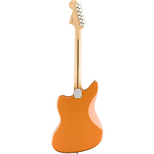 Fender Player Jaguar - Capri Orange Bundle with Hard Case, Cable, Tuner, Strap, Strings, Picks, Capo, Fender Play Online Lessons, and Austin Bazaar Instructional DVD