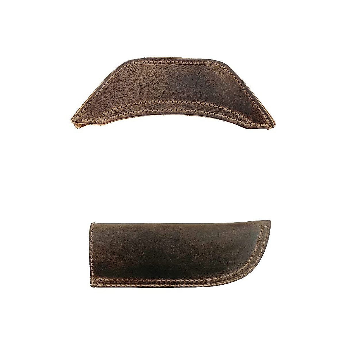 Hide & Drink, Set of 2 Hot Handle Holders, Panhandle & Side Kick, Heat Resistant, Assist Grip for Cast Iron Skillets & Pans, Full Grain Leather, Handmade, Bourbon Brown