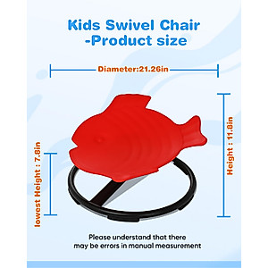 FAHKNS Spin Chair for Kids, Sensory Swivel Chair, Swivel Chair for Autism Kids Training Concentration, Outdoor and Indoor Non Slip Metal Base Sensory Chair Relieving Toddlers Sickness Symptoms
