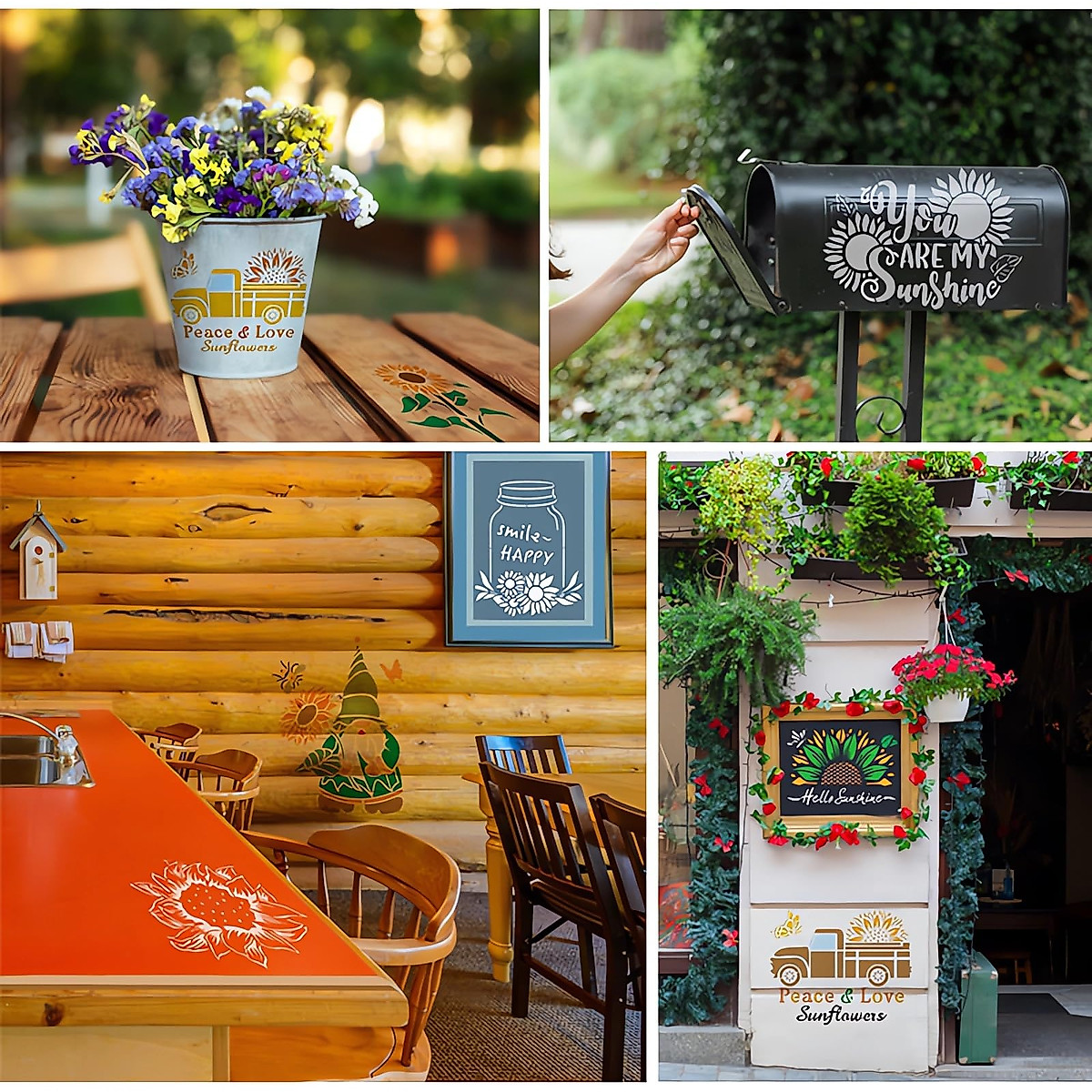 Flower Stencils for Painting, Ideal Spray Paint Stencil for Wall Decor and Crafts, Enhance Your Creations with Detailed Flower Designs, Sunflower Stencils Large Wall Stencils