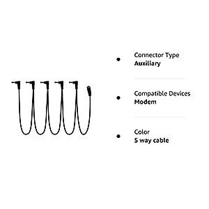 SONICAKE 9V DC 5-Way Daisy Chain Cable Right Angle Plug Daisy Chain Power Cable for Guitar Effects Pedal