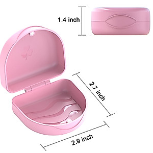 JJOVCE 2 PCS Retainer Cases, Solid Orthodontic Retainer Cases. (Pink)