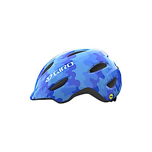 Giro Scamp Youth Recreational Bike Cycling Helmet - Small (49-53 cm), Matte Blue/Lime (2021)