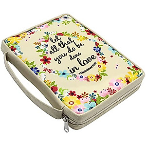Bible Case Floral Bible Cover 7 X 10 Canvas Bag for Bible Book