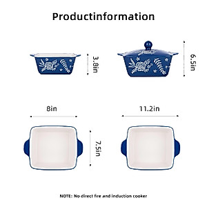 Wisenvoy Casserole Dish With Lid Casserole Dishes For Oven Casserole Dish Baking Dish Baking Dishes For Oven Ceramic