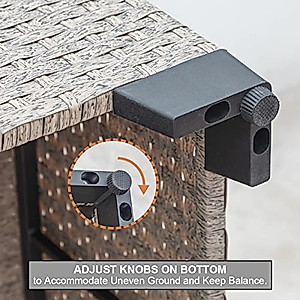 Aug-guan 5-Piece Patio Furniture Set Outdoor Segmented Sofa Handwoven Vine Cord Patio Dialogue Set with Cushion and Glass Table Suitable for Courtyard, （gray5）