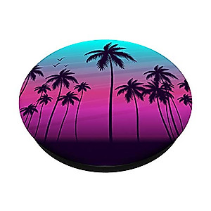 Palm Trees Sunset Tropical Paradise Beach Coconut Palm Tree PopSockets PopGrip: Swappable Grip for Phones & Tablets