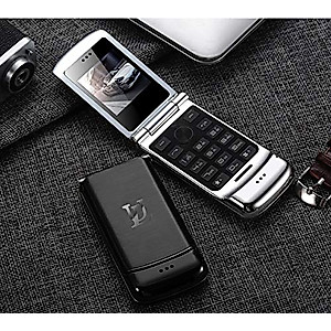 Ulcool V9 Smallest Flip Metal Body Dual Sim Card Luxury Mobile Cell Phone (Black)