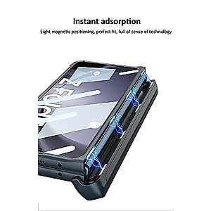 SHIEID Samsung Fold 5 Case with Hinge Protection, Galaxy Z Fold 5 Case Built-in Screen Protector & Kickstand & S Pen Slot Case for Samsung Galaxy Z Fold 5 2023, Blue