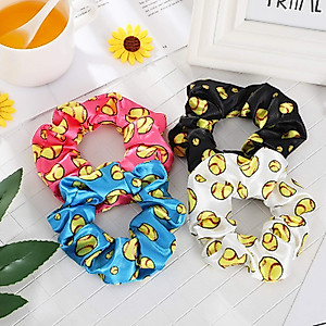 20 Pieces Softball Soccer Basketball Hair Scrunchies Satin Hairbands Scrunchy Elastic Hair Ties for Women(Softball Style)