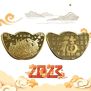 Chinese Zodiac Rabbit Commemorative, 2023 New Year of The Rabbit Uncirculated Coin, Collector Coin, for Collectors, Craft Decorations, Lucky Souvenir Gifts