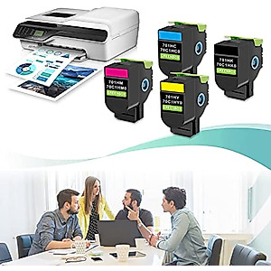 GREENBOX Remanufactured CS410DN Toner Cartridge Replacement for Lexmark 70C1HK0 70C1HC0 70C1HM0 70C1HY0 High Yield for Lexmark CS310dn CS410dn CS310n CS310 CS510de CS410n CS410dtn Printer (4 Pack)