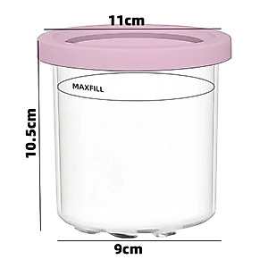 Pints for Ninja NC301 CREAMi Ice Cream Maker,for Ninja NC299AMZ NC300 & NC301 Creami Deluxe Pints 4 Pack 16oz Creamy Icecream Containers Cups Jars Tubs Canisters Set, Compatible with Ninja Ice Creami