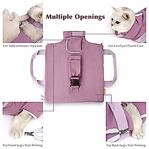 Morjor Cat Grooming Bag for Nail Trimming, Pet Grooming Hammock for Vet Visits, Adjustable Anti-Bite and Anti-Scratch Cats/Dogs Restraint Bag for Injection, Medicine Taking - Size L