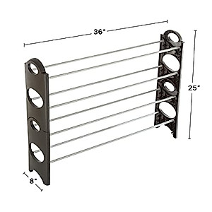 Home-Complete 4-Tier Stackable Shoe Rack