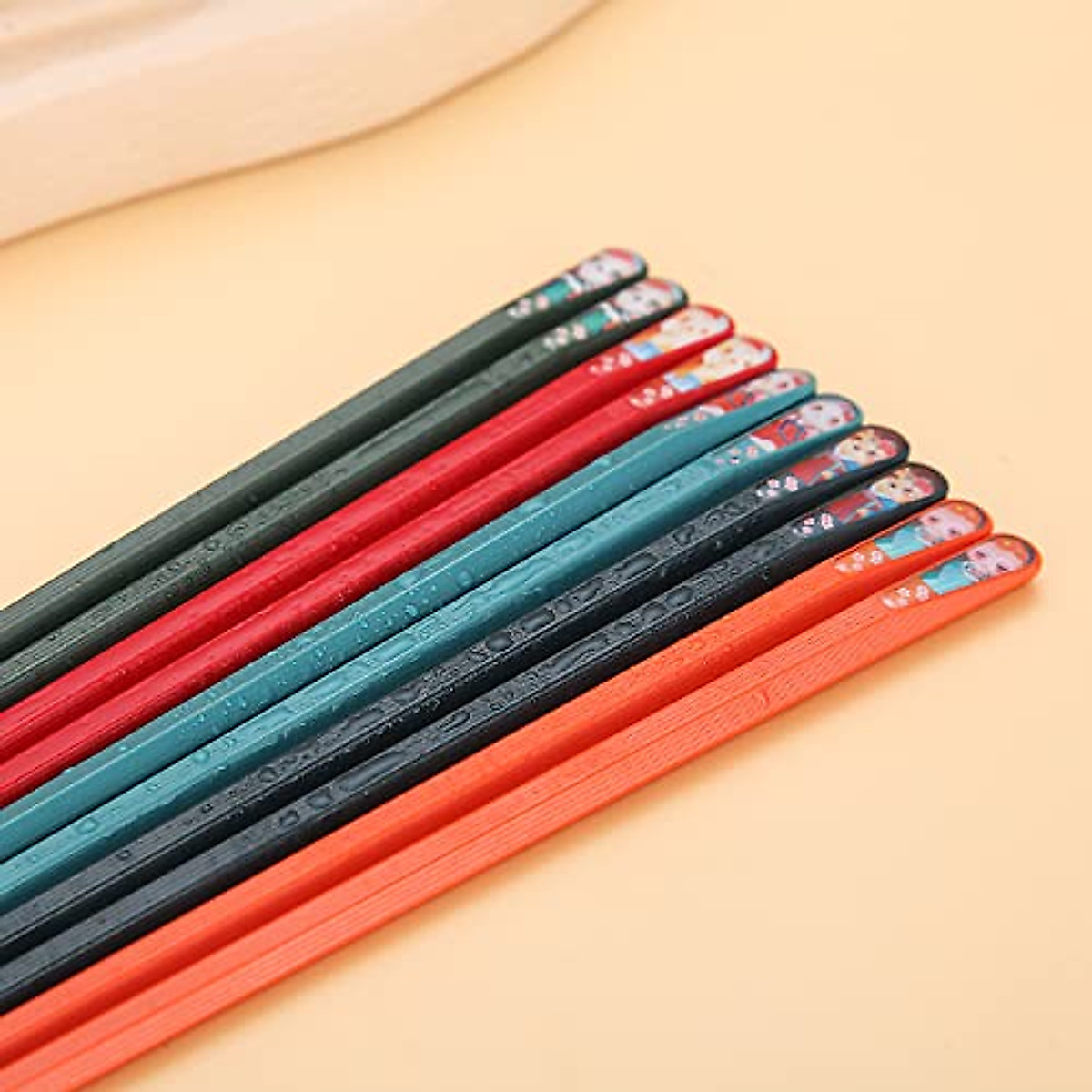 Kyraton Fiberglass Chopsticks 10 Pairs , Non Slip Reusable Chop Sticks for Food, Japanese Chinese Korean Chopsticks, Easy to Use, Dishwasher Safe, 9.5 Inch