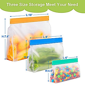 Reusable Storage Bags Stand Up, 18 Pack Reusable Sandwich Bags, Reusable Freezer Lunch Bags, Leakproof Reusable Bags Silicone, Reusable Gallon Bags(18Pack-4Large Bags+7Sandwich Bags+7Snack Bags)