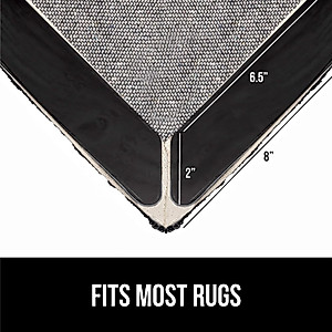 Gorilla Grip 8 Pack Rug Grippers, Corners and Sides, No Curl Corners or Side Bunch, Dual Sided Soft Flexible Pad Grips Floor Under Area Rugs Reusable Gripper Hold Carpet in Place Hardwood Floors Pads
