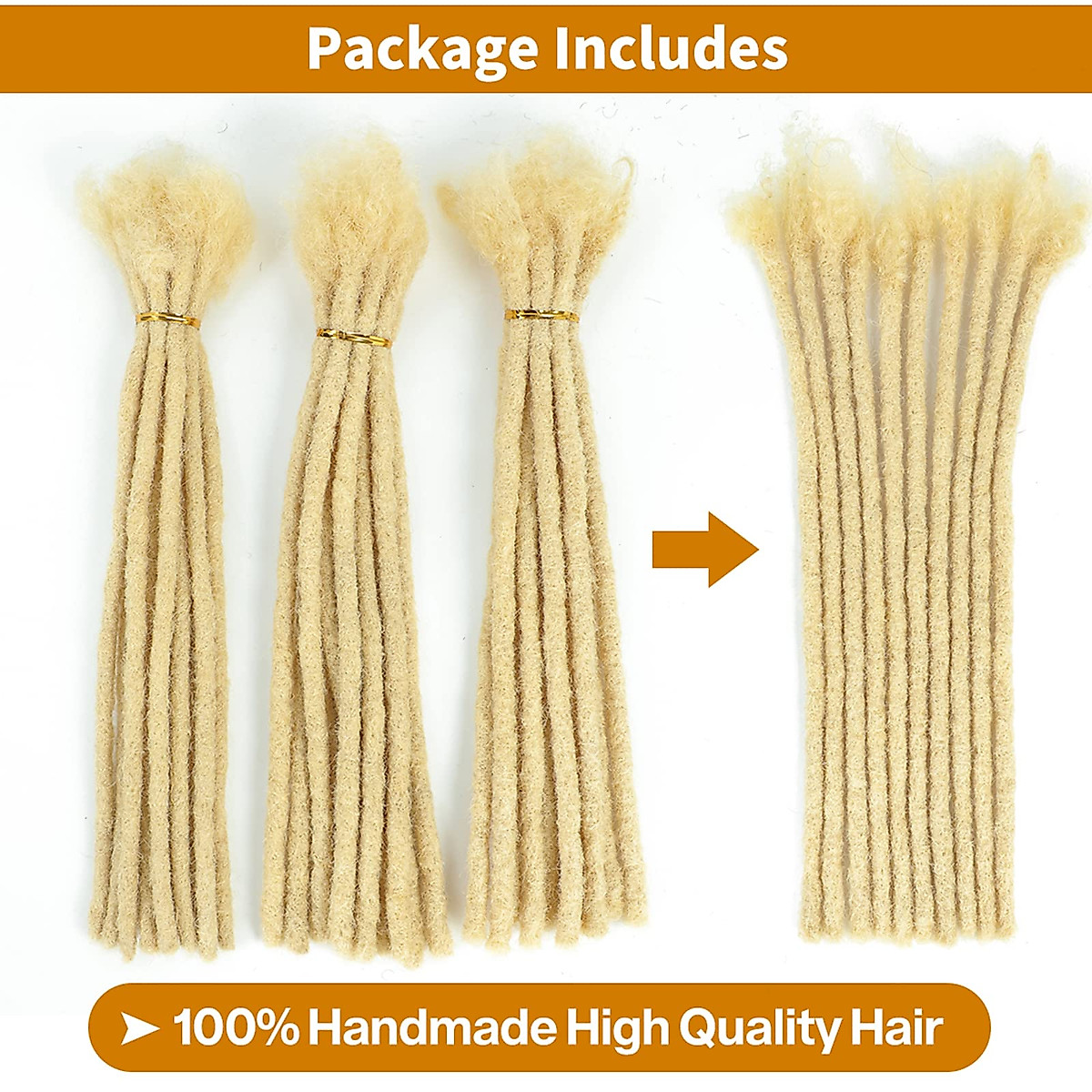 6-18 Inch Dreadlock Extensions Human Hair Fully Handmade Human Hair Dreadlock Extensions for Man/Women Locs Extensions Human Hair Can Be Dyed Bleached Curled… (18Inch-30Strands, 0.6CM Width-613#)