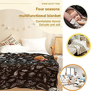 Halloween Gothic Blanket Decoration Fleece Lightweight Throws Gift for Birthday Christmas Soft Flannel Blankets for All Season Bed Home Bedroom Living Room Sofa 50*60 Inches