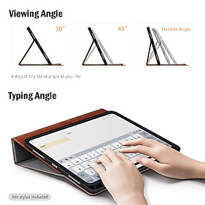 Antbox Case for iPad Pro 12.9'' 6th Generation (2022) 5th/4th/3rd Generation (2021/2020/2018), Built-in Pencil Holder Auto Sleep/Wake Function PU Leather Smart Cover (Brown)