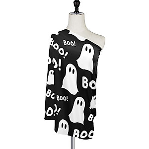 Halloween Ghosts Boo Baby Car Seat Covers Holiday Spooky Carseat Canopy Soft Infant Stroller Cover Nursing Breastfeeding Covers for Girls Boys Newborn Fit Summer Spring Autumn