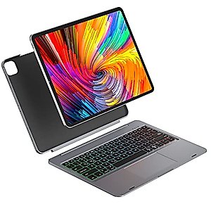 doqo Detachable Keyboard Case for iPad Pro 12.9(6th,5th,4th,3rd Gen) with touchpad, 7 Colors Backlit Wireless case with Keyboard
