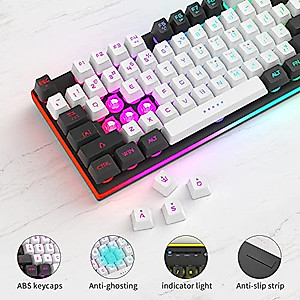 MageGee Gaming Keyboard and Mouse Combo, True RGB Backlit Membrane Office Keyboard, 104 Keys Metal Panel USB Quiet Wired Keyboard for Windows Laptop PC - White/Black