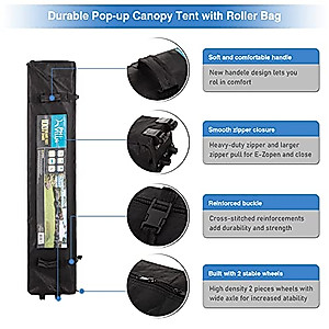 PHI VILLA Outdoor Pop up Canopy 10'x10' Tent Camping Sun Shelter-Series Party Tent, 100 Sq. Ft of Shade (Blue)