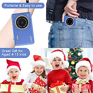 PUMIUI Digital Camera,48MP Kids Camera FHD 1080P,Vlogging Camera,Rechargeable Mini Camera with 32GB Card,Compact Portable Mini Rechargeable Camera Gifts for Students Teens Girls Boys-Deep Blue