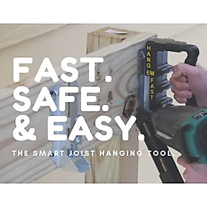Hang Em Fast Easy Joist Hanging Tool - Hang Man Tool - 2x4 2x6 2x8 2x10 2x12 Metal Joist Hanger - Light Weight Durable Ergonomic Design