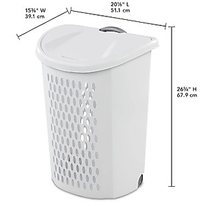 CWCJHD Ultra™ Wheeled Hamper Plastic, White