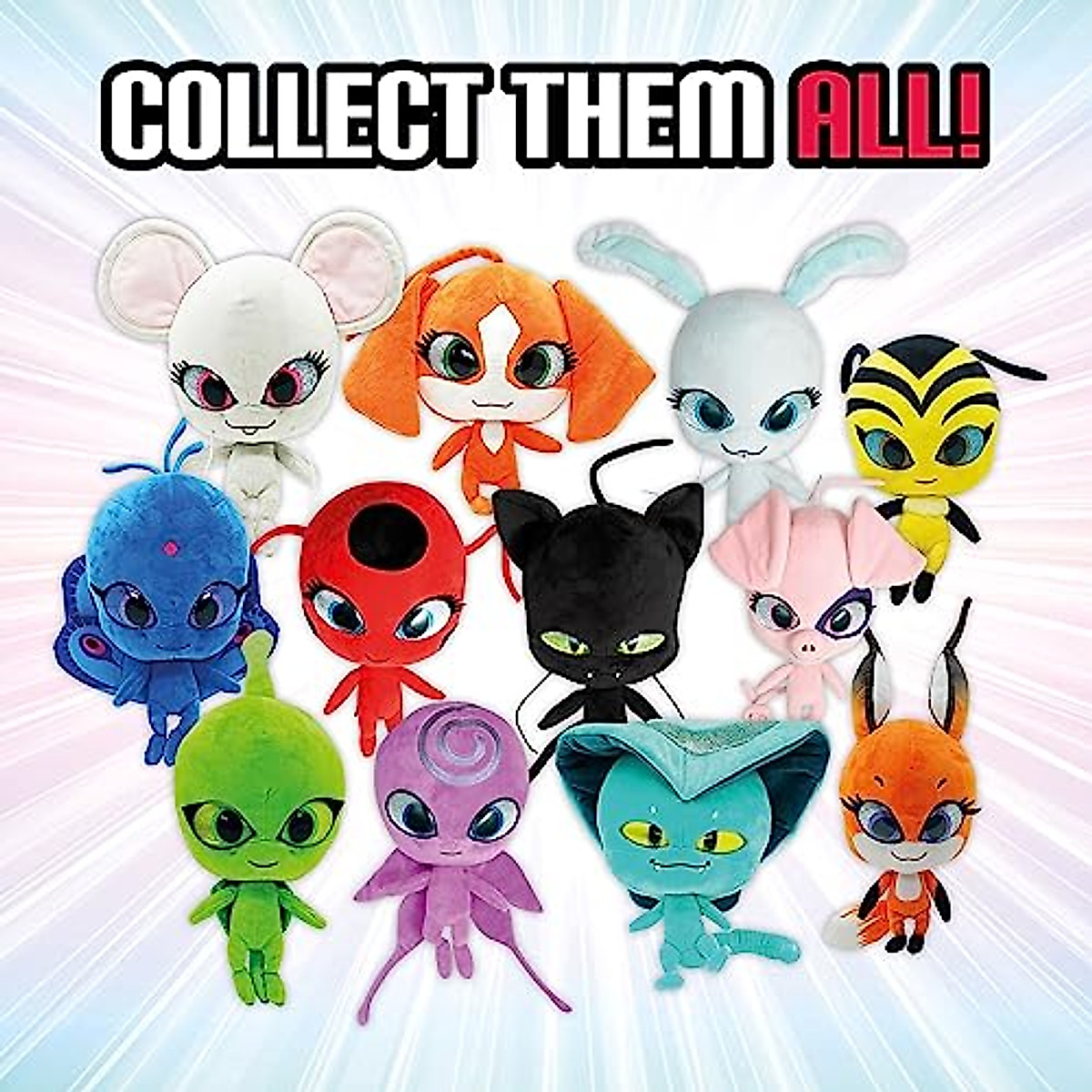 Miraculous Ladybug - Kwami Mon Ami Duusu, 9-inch Peacock Plush Toys for Kids, Super Soft Stuffed Toy with Resin Eyes, High Glitter and Gloss, and Detailed Stitching Finishes (Wyncor)