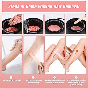 Hard Wax Beads for Hair Removal(300g/10.5OZ) Waxing Beads For Sensitive Skin with 10pcs Wax Spatulas, Painless At Home Wax Beans, Body, Bikini for Women Men Waxing ForWax Warmer (1 Rose 2 Lavander)