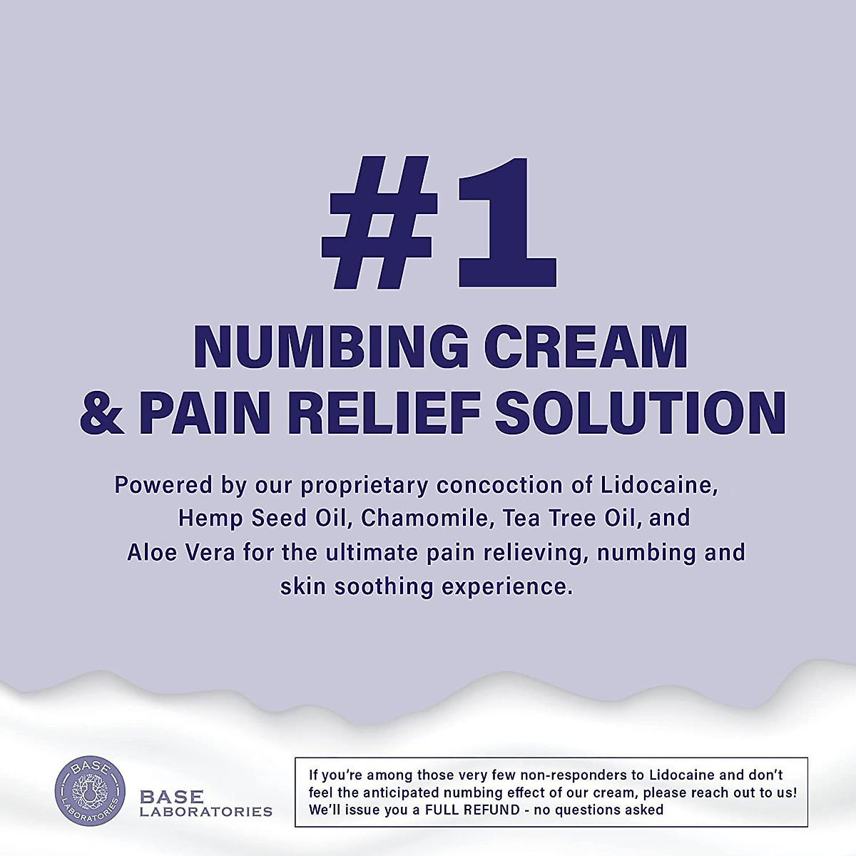 BASE LABORATORIES 5% Lidocaine Numbing Cream for Tattoos, Piercings, Waxing - Tattoo Numbing Cream, Topical Anesthetic Cream I Numb Gel Brazilian, Microneedling, Microblading Lip Injections - 4 FL oz