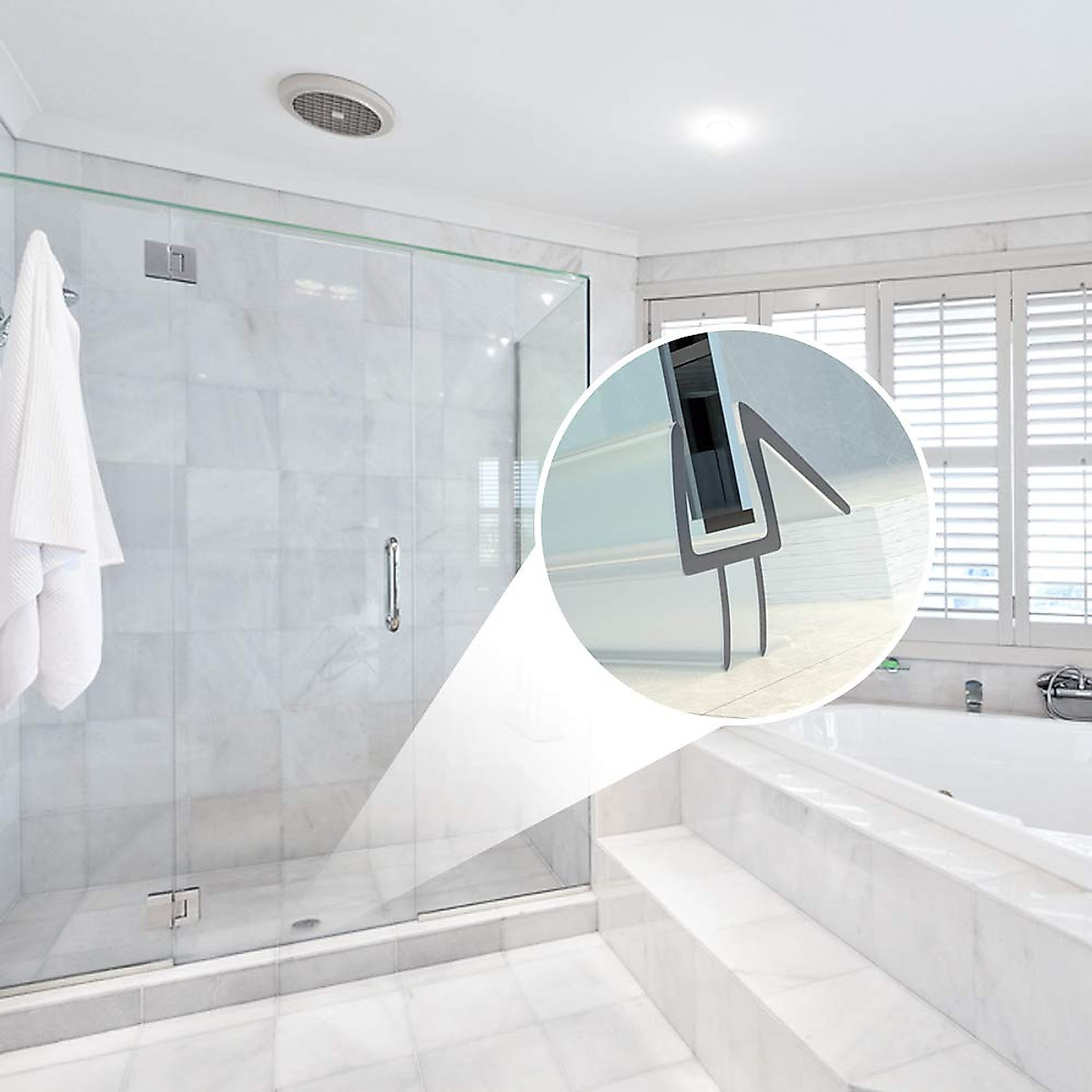 3-Pack 3/8" x 39" Shower Door Bottom Seal - Shower Door Sweep - Frameless Glass Seal Strip - Stop Shower Leaks and Create a Water Barrier, 10MM