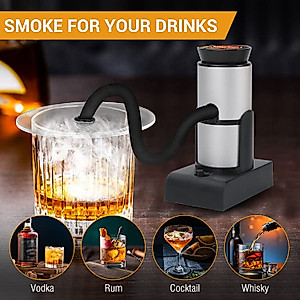 Smoking Gun, Portable Handheld Smoke Infuser, Cocktail Smoker, Cold Smoker Food Smoker Gun for Any Meat Cocktail Cheese BBQ Steak Beef, Sausage, Vegetable Salad, Drinks,Smoking Accessories (Adjustable, Wide Mouth)
