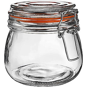 25 oz Glass Jars With Airtight Lids And Leak Proof Rubber Gasket,Wide Mouth Mason Jars With Hinged Lids For Kitchen Canisters 750ml, Glass Storage Containers