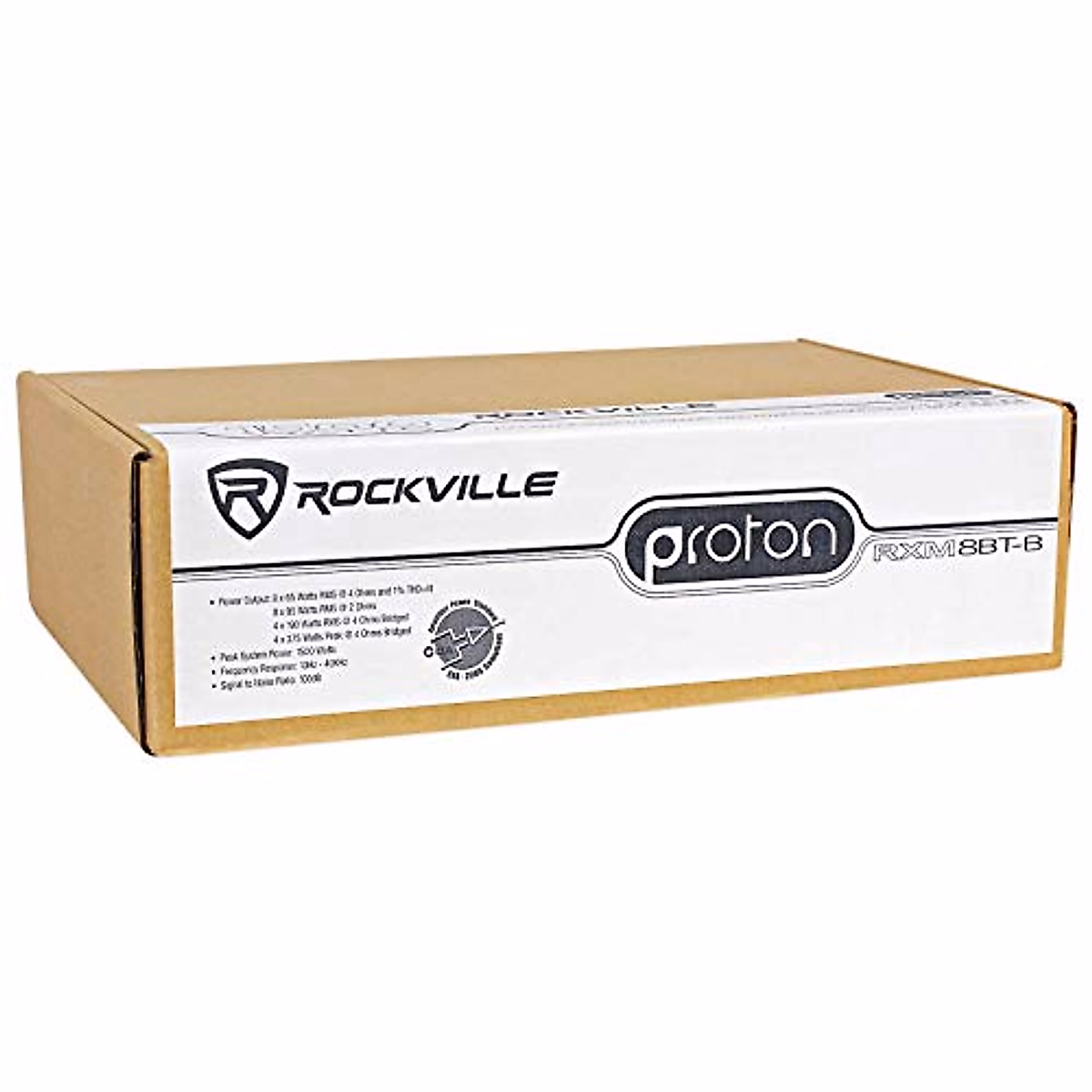 Rockville New RXM8BTB 8 Channel 1500 Watt Marine/Boat Amplifier Amp w/Bluetooth , Black