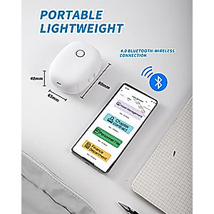 iEager L13 Label Maker, Label Printer with Tape, Wireless Mini Label Printing Machine, Thermal High Speed Printing, White, Compatible with iOS & Android
